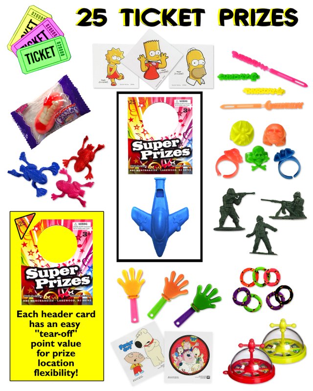 25 TICKET TO PRIZE KIT - 288 PCS- KIT X2