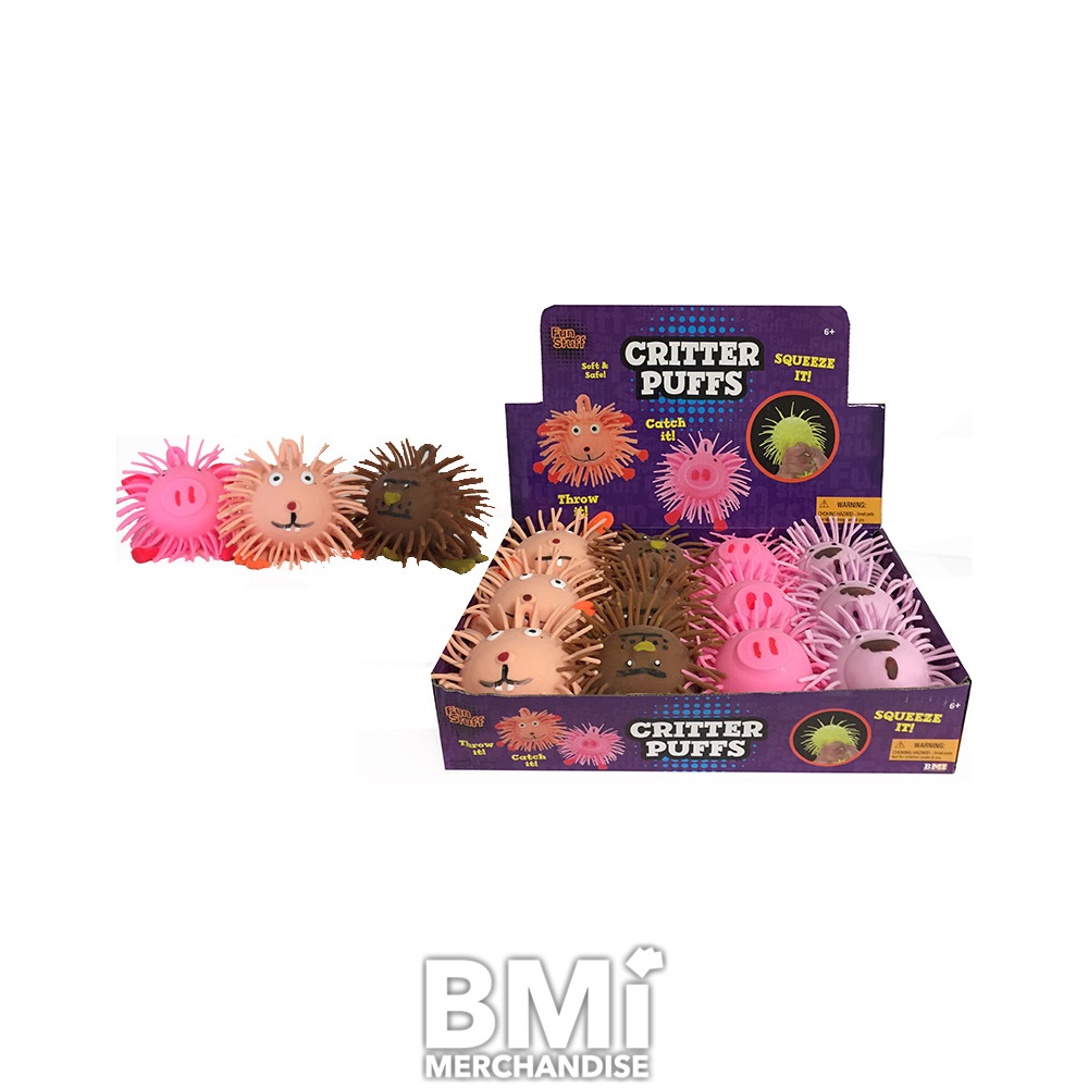 12PC CRITTER PUFF BALL