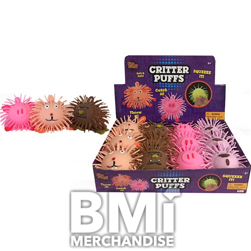 12PC CRITTER PUFF BALL