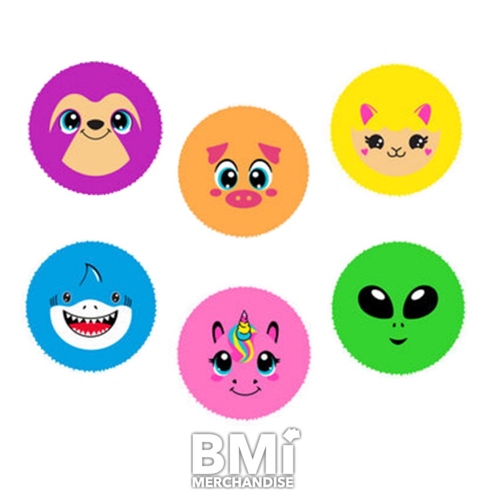 48PC 18IN ANIMAL FACE KNOBBY BALL ASSORTMENT