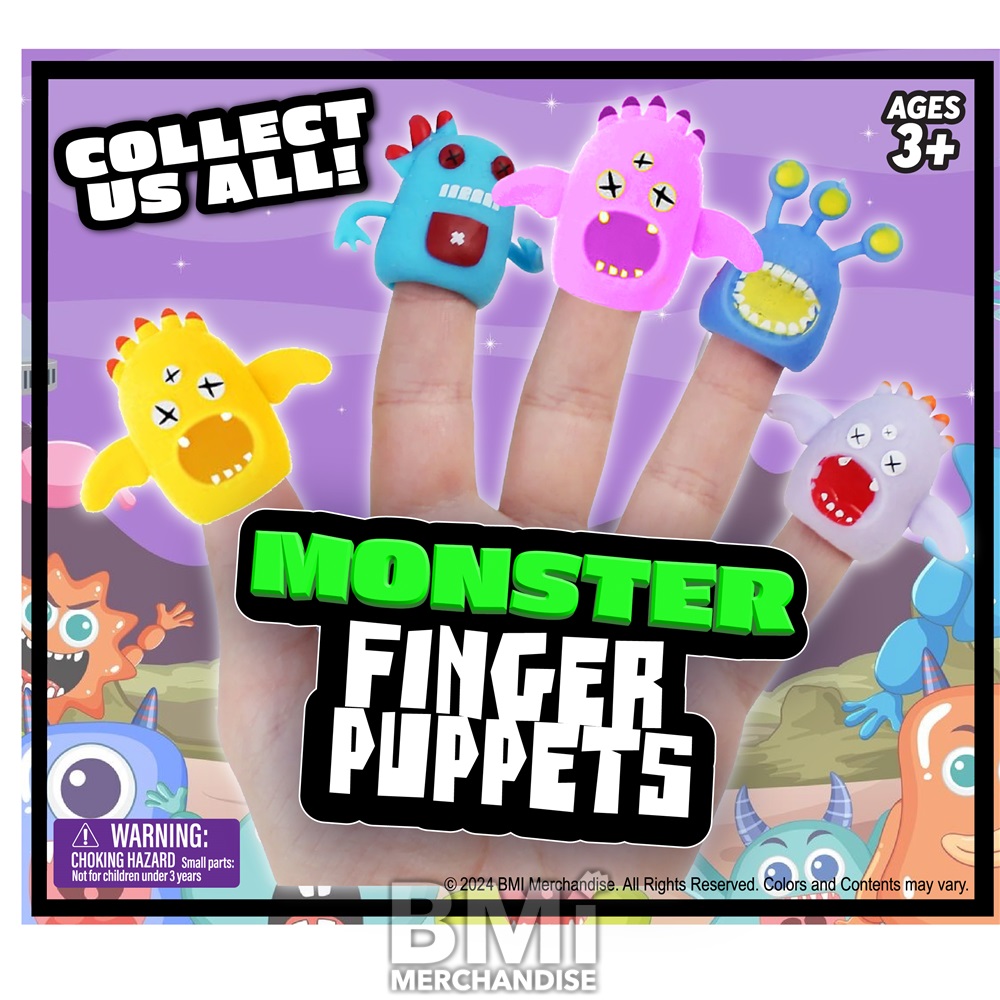 25 POINT- 250PC MONSTER FINGER PUPPETS MODULAR CAPSULE KIT