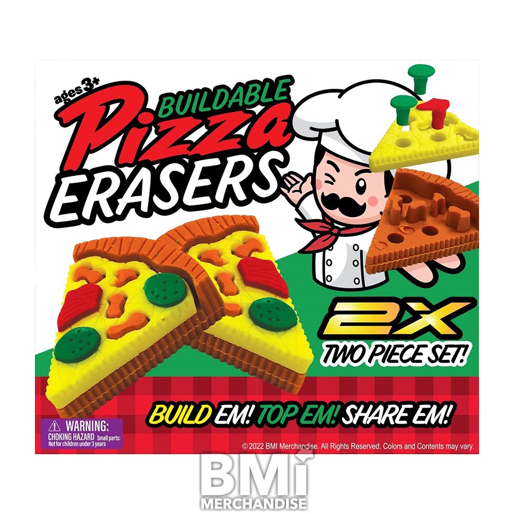 25 POINT- 250PC BUILDABLE PIZZA ERASERS MODULAR CAPSULE KIT