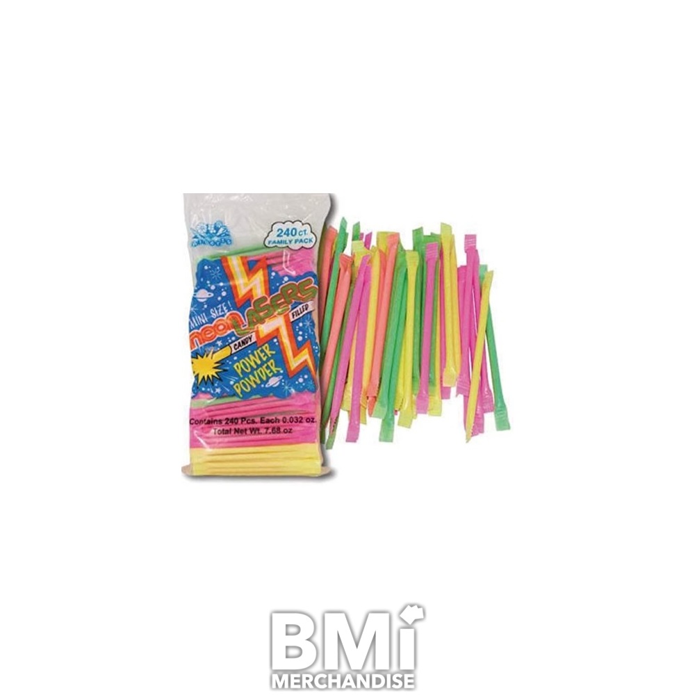 NEON LASER STRAWS-240CT BAG