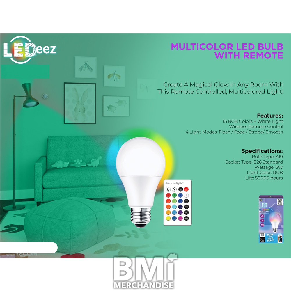 MULTI COLOR LED BULB WITH REMOTE