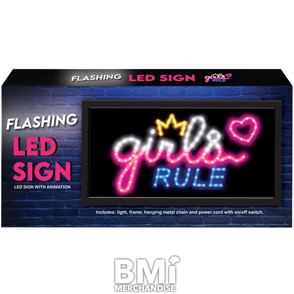 LED GIRLS RULE SIGN