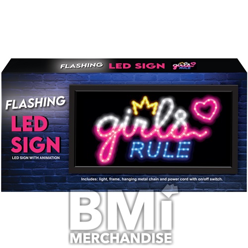 LED GIRLS RULE SIGN