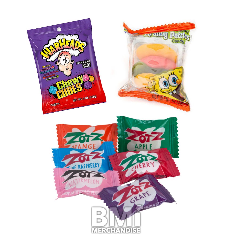 50 TICKET VALUE CANDY MINOR HANGING PRIZE KIT - 288 PCS