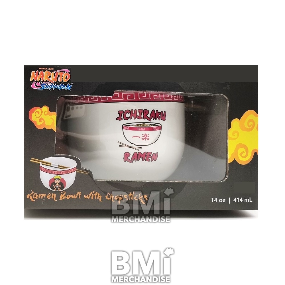 14 OZ NARUTO RAMEN BOWL WITH CHOPSTICKS