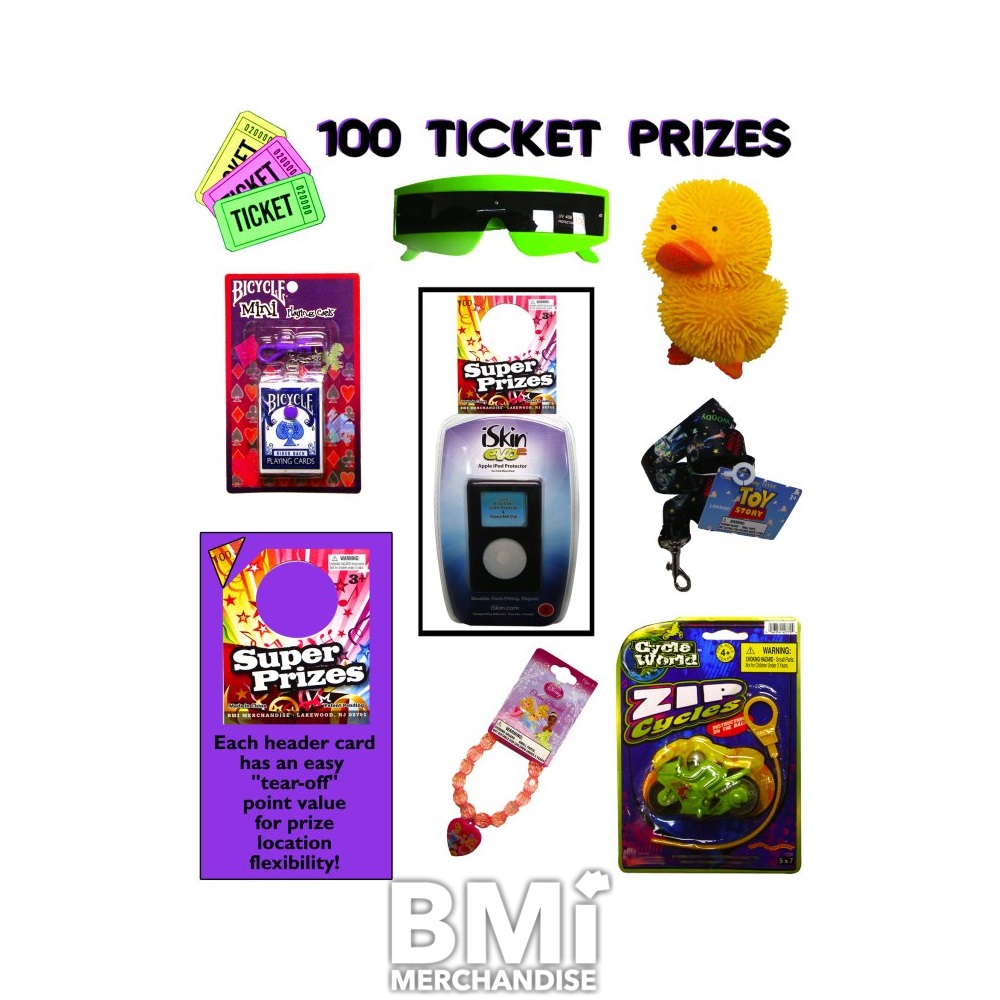 100 TICKET TO PRIZE KIT - 120 PCS BOY & GIRL