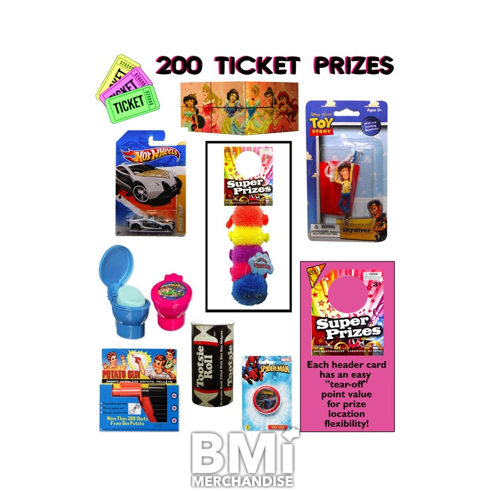 200 TICKET TO PRIZE KIT - BOY & GIRL PRIZES - 60 PC
