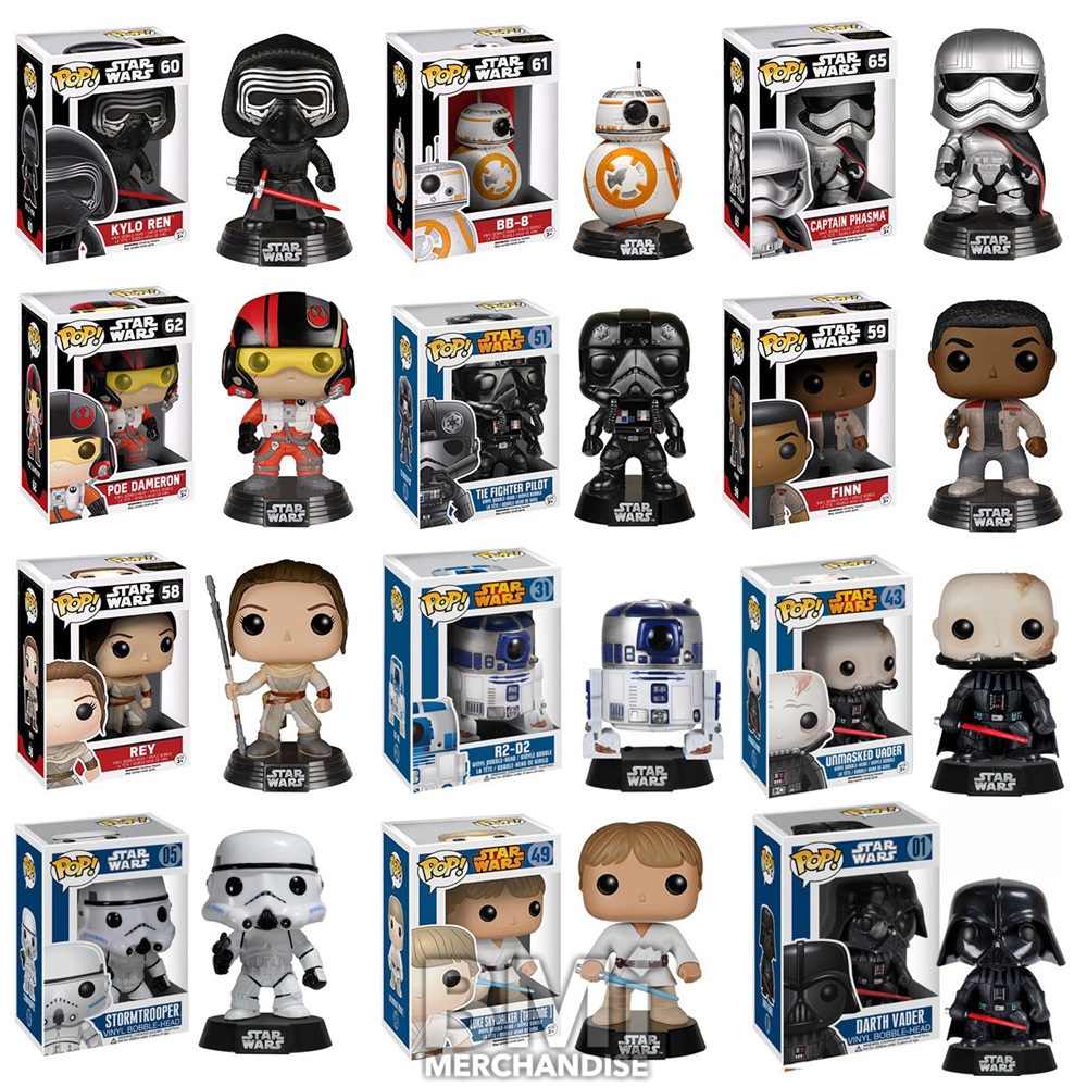 12PC STAR WARS BOBBLE HEAD ASST KIT