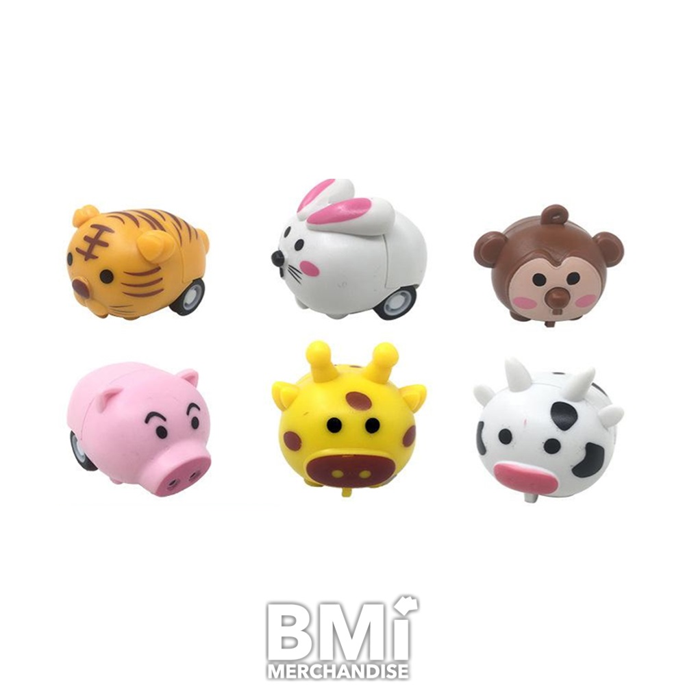 ZIPPY PULL BACK ANIMAL RACERS ASST